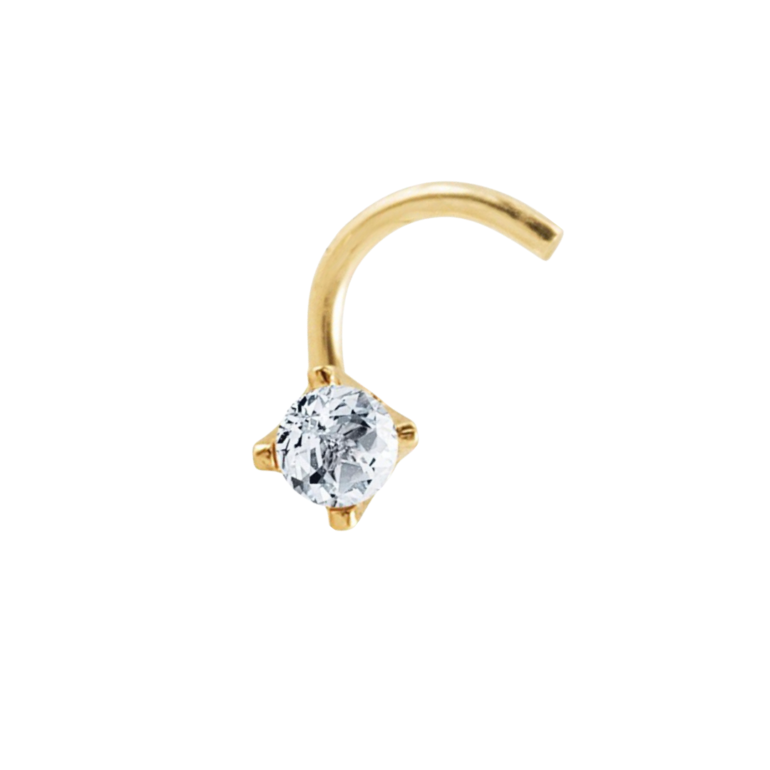 Diamond Curved Nose Ring – Pachulah